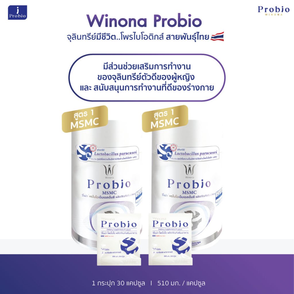 Winona Probio MSMC (สูตร1) 2 กระปุก จุลินทรีย์มีชีวิต โพรไบโอติกส์ สาย ...