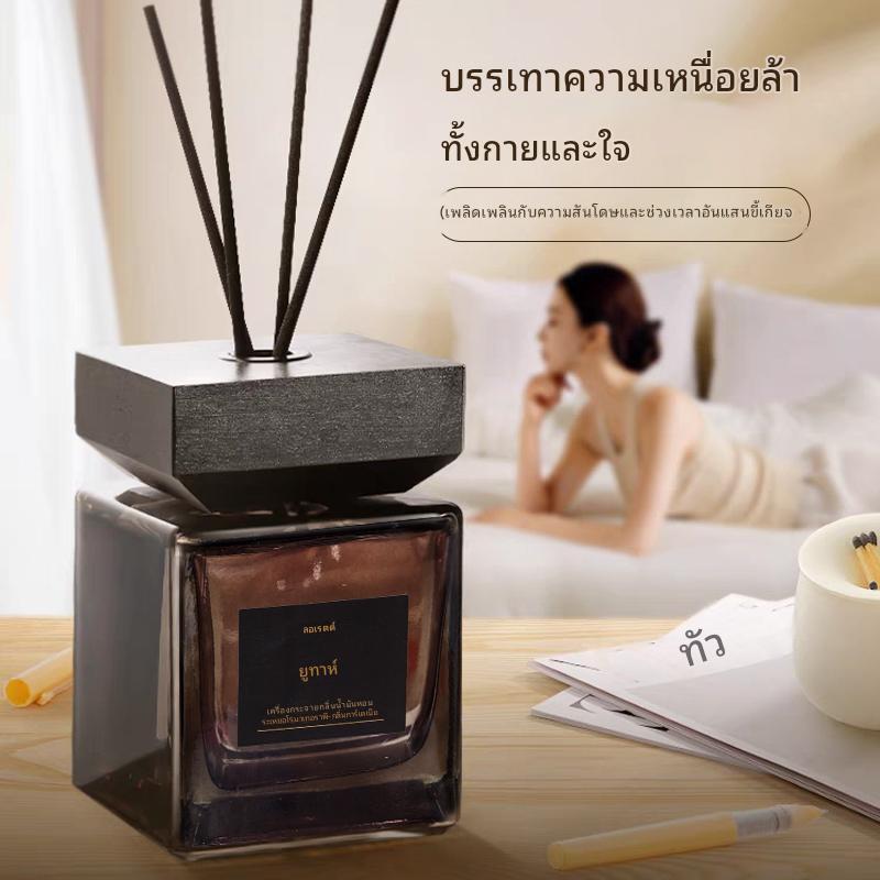 กลิ่นโรงแรมหรู ประมาณ 180 วัน ก้านไม้หอม Reed Diffuser ขวดเหลี่ยมฝาไม้ ...