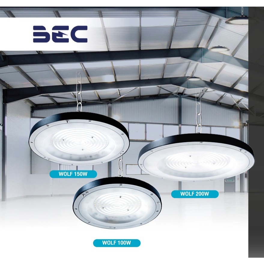 BEC โคมไฮเบย์ LED 100W รุ่น WOLF แสงขาว 6500K มีโซ่ และตะขอเกี่ยวให้ ...