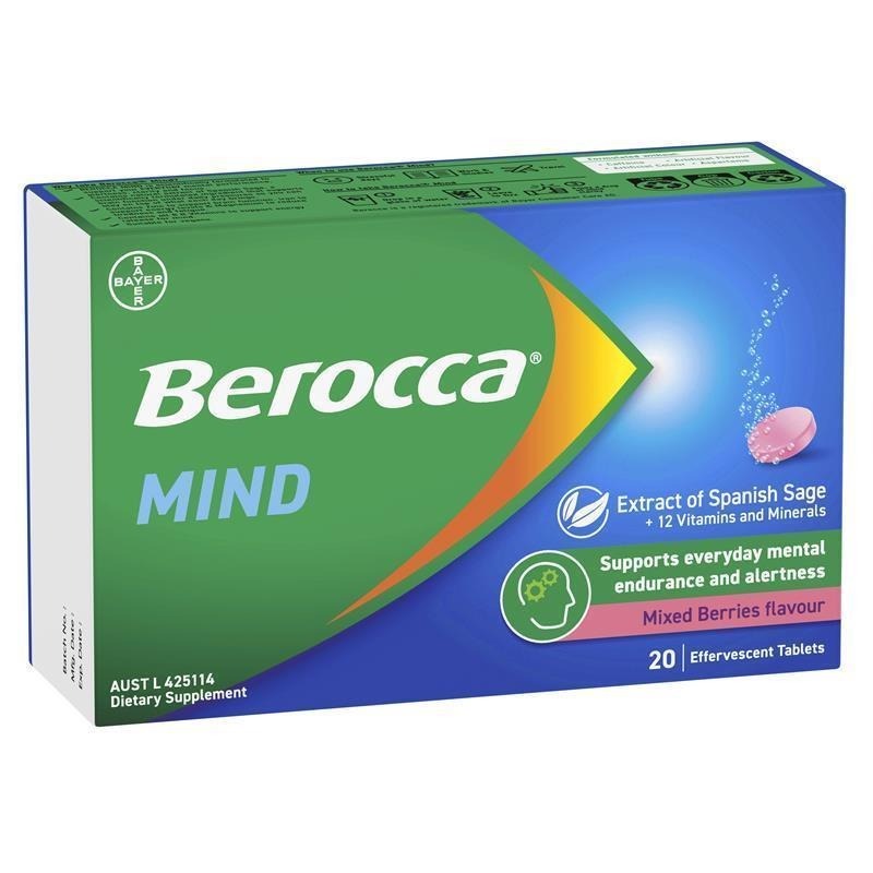 Berocca Mind Mixed Berries 20 Effervescent Tablets | Shopee Thailand
