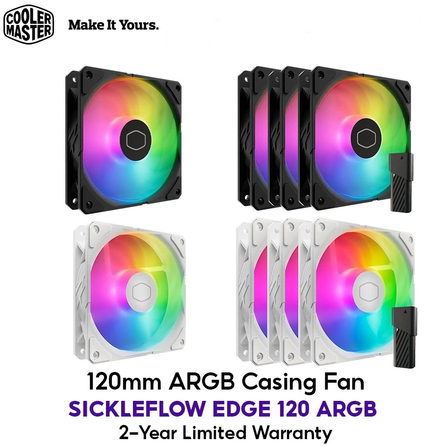 Cooler Master SickleFlow Edge 120 ARGB 3-Pack Fan Kit 120mm | Shopee ...