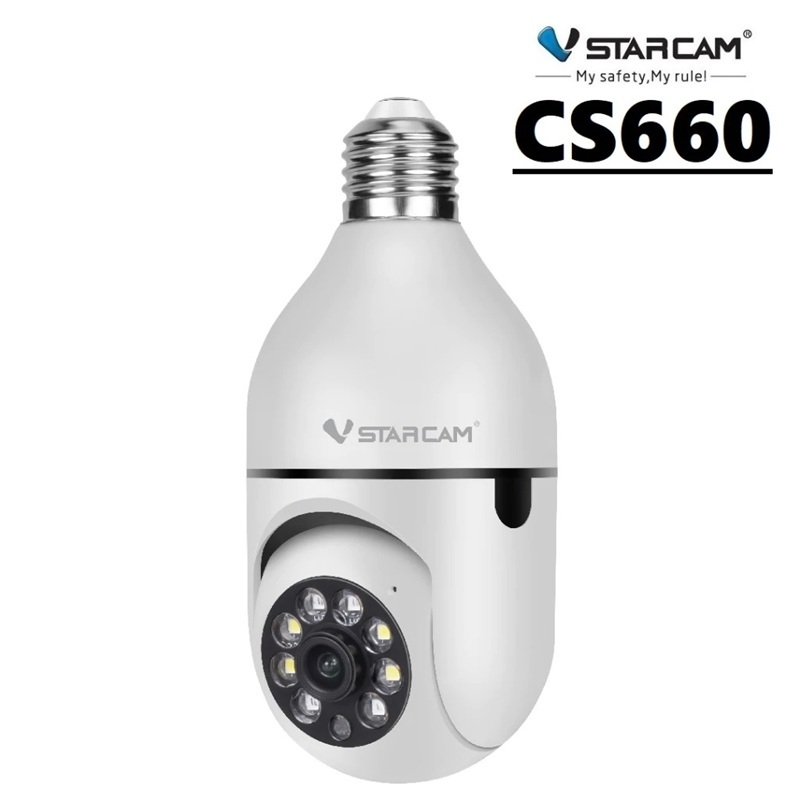 VSTARCAM CS660 WiFi SUPER HD 1296P 3MP กล้องวงจรปิด ใส่ขั้วหลอดไฟ E27 Indoor Security Ai Camera ...