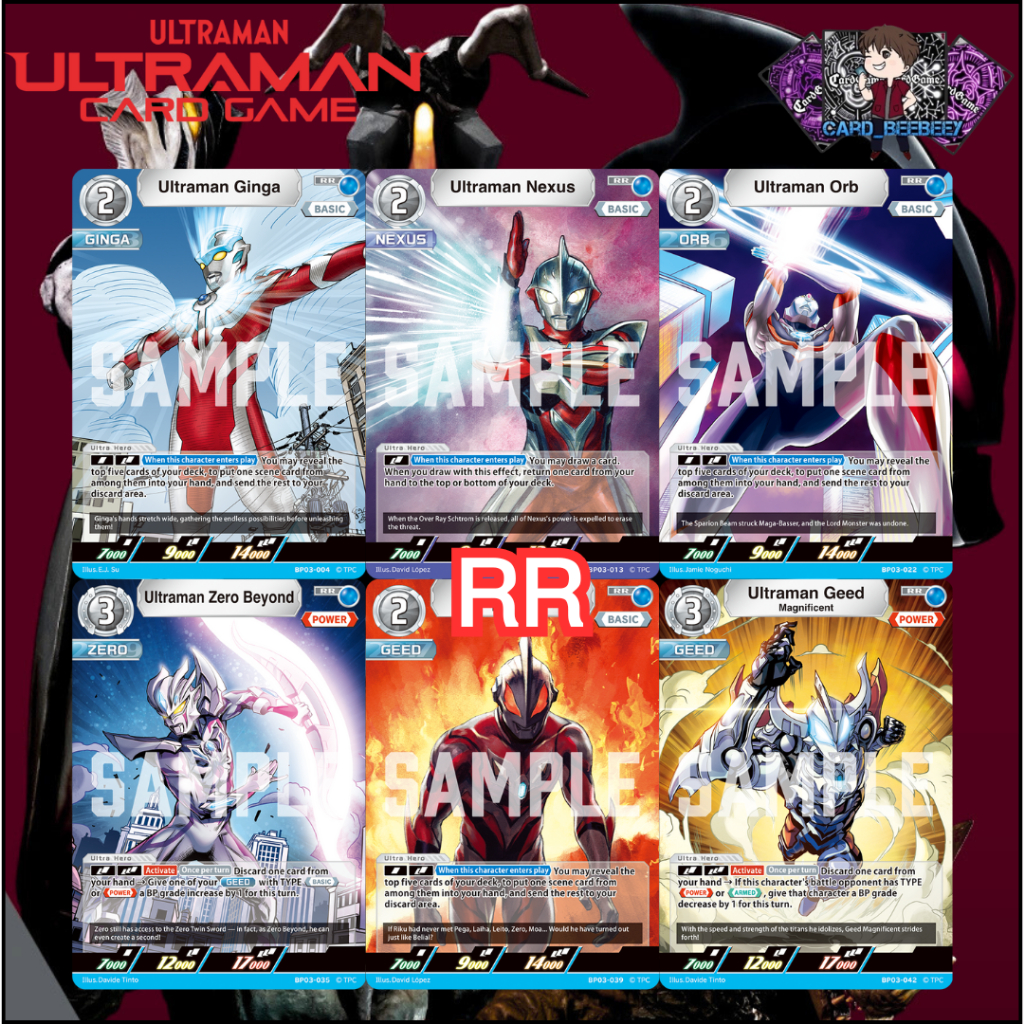 ULTRAMAN CARD GAME BP03-Shadow of Undying Vengeance - แยกใบ ระดับ RR ( Eng ) | Shopee Thailand
