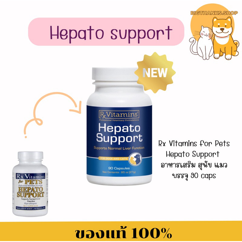 (( แพคเกจใหม่ แบบเม็ด)) Hepato Support Dog Cat Exp.06/2027 อาหารเสริม ...