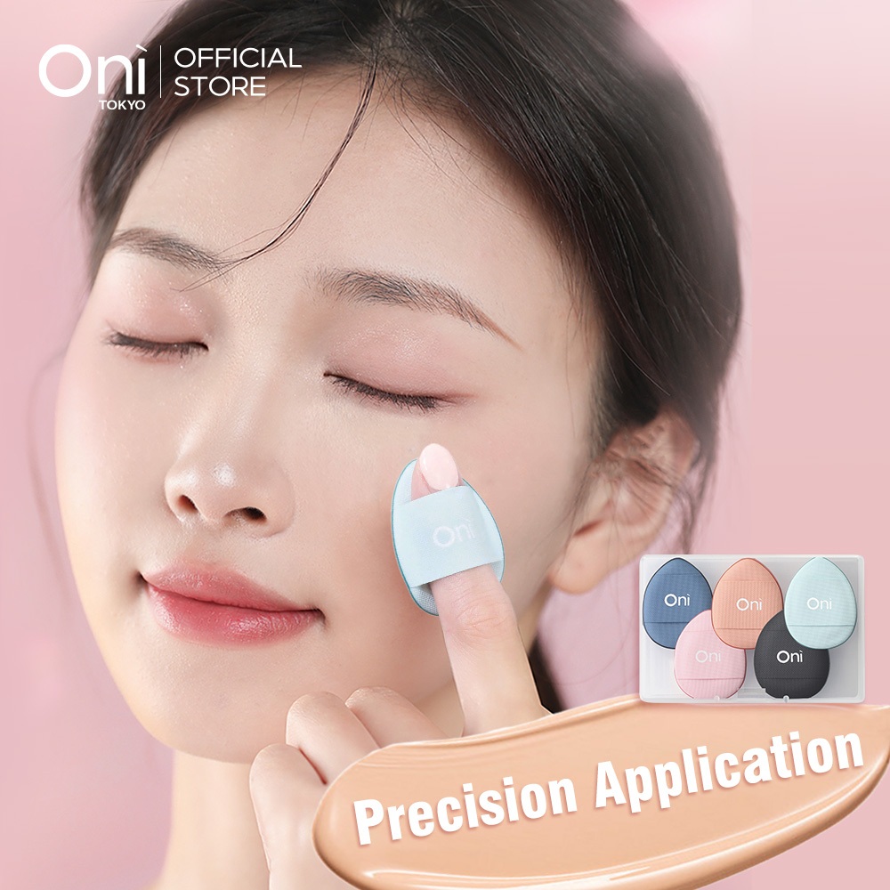 Oni Mini Finger Powder Puff Drop-Shaped Makeup Sponges for Foundation ...