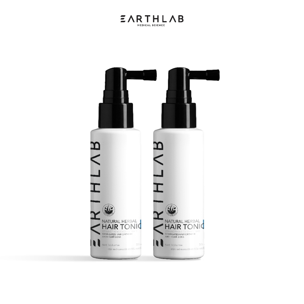 Earth Lab Set Natural Herbal Hair tonic 50ml. 2 ขวด แฮร์โทนิค บำรุงเส้น ...