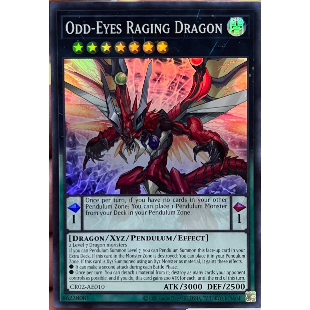 Yugioh Asia-Eng [CR02-AE010] Odd-Eyes Raging Dragon (Super Rare) การ์ด ...