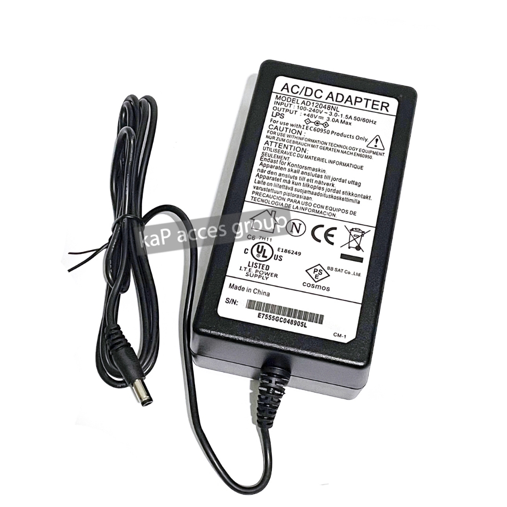 AC POWER ADAPTER DC 48V 3.0A MAX JACK 5.5x2.5mm. เกรด A ( AD12048NL ...
