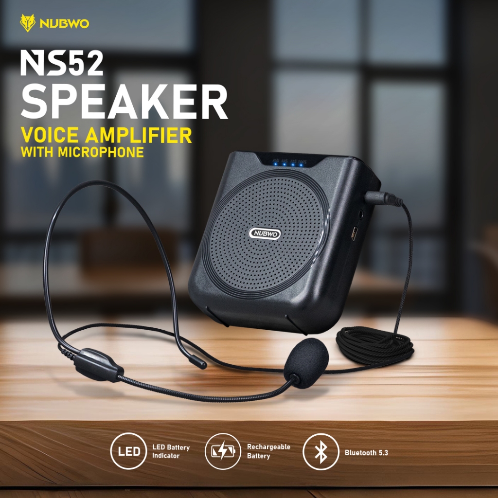 Nubwo NS52 Speaker Voice Amplifier+Microphone ลำโพงขยายเสียง เชื่อมต่อBluetooth ได้ พร้อมไมค์ใน ...