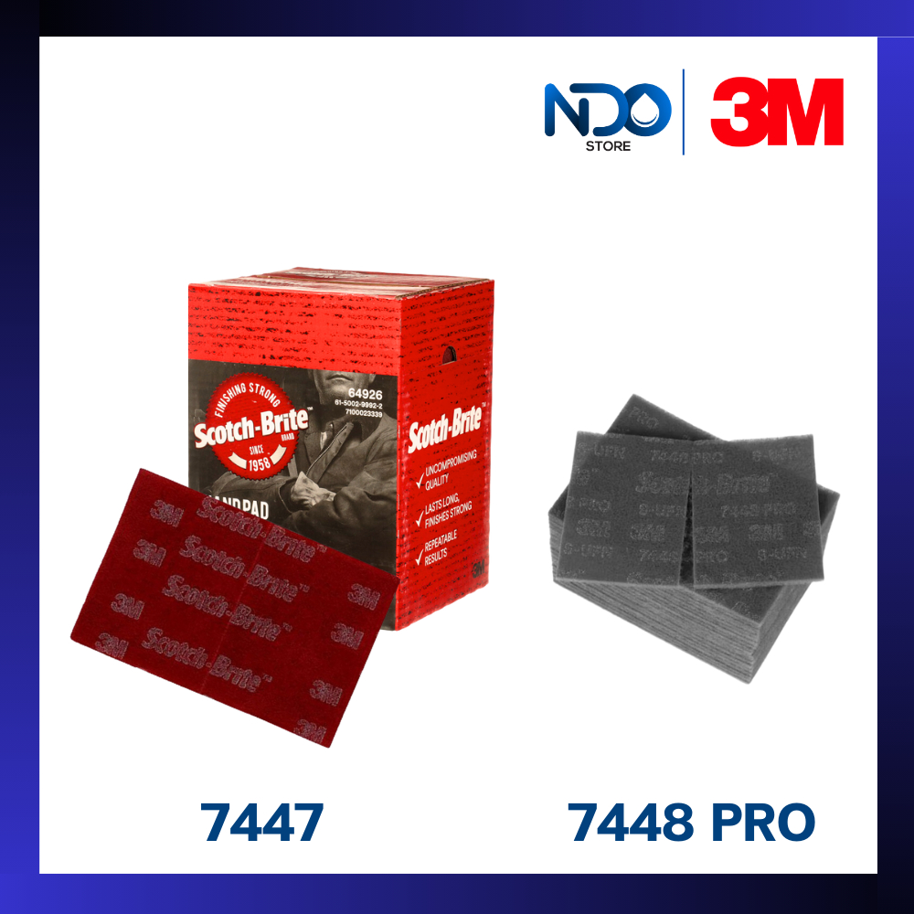 3m สก๊อตช์-ไบรต์ แผ่นใยขัดสีแดง 7447 pro, 7448 pro 6 นิ้ว x 9 นิ้ว, 20 แผ่น/กล่อง | Shopee Thailand