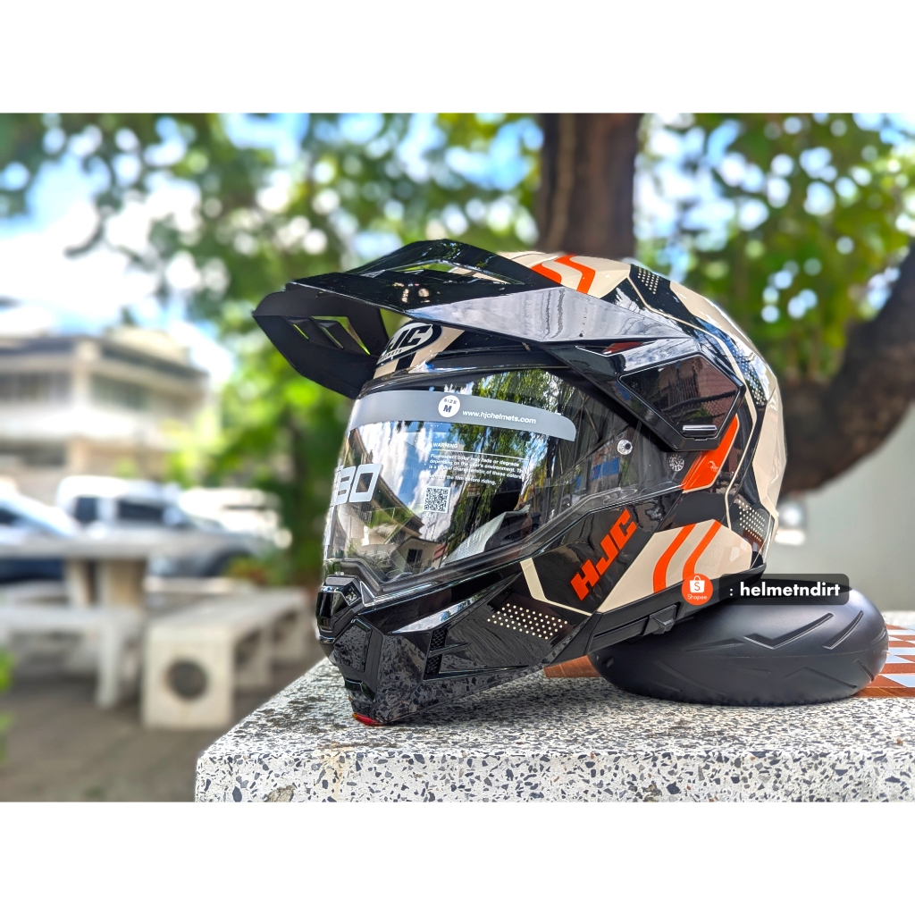หมวกโมตาดยกคาง HJC i80(2025) VELLY สีดำ/ครีม/ส้ม ไซส์ M L | Shopee Thailand