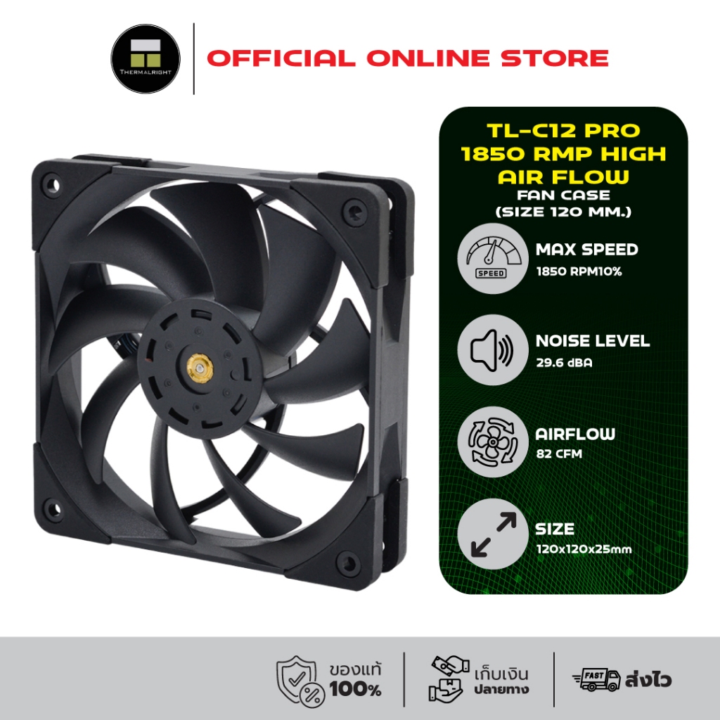 Thermalright TL-C12 PRO 1850 RMP High Air Flow Fan Case (size 120 mm ...