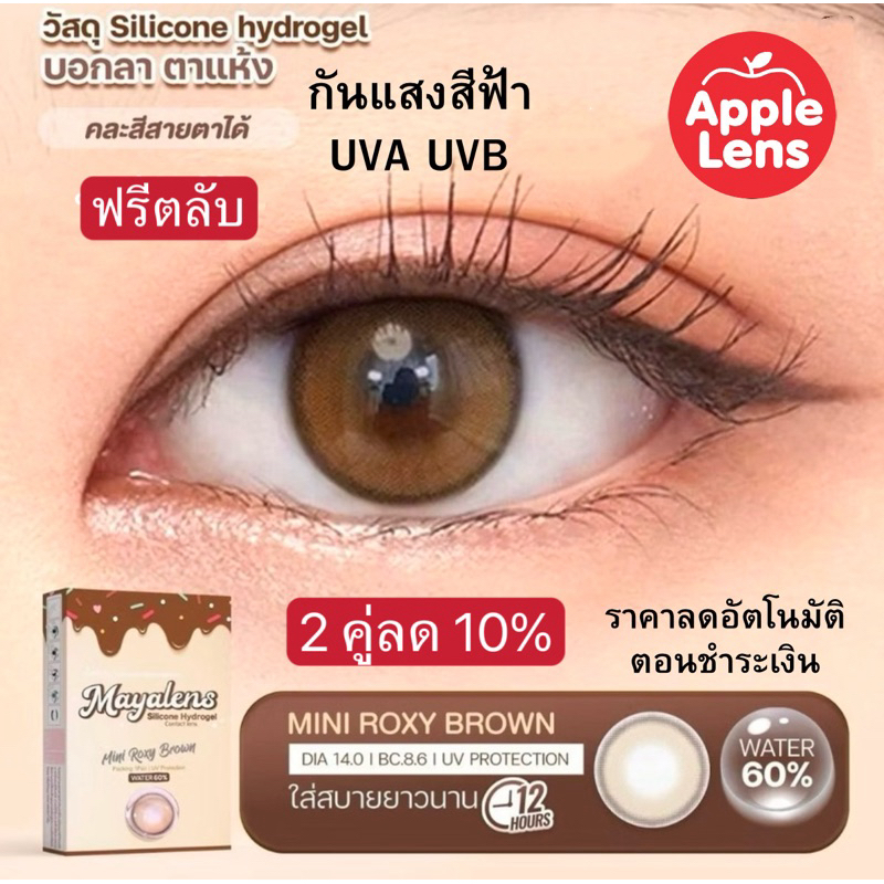 คอนแทคเลนส์ รายเดือน Mini Roxy brown / gray วัสดุ Silicone Hydrogel DIA ...