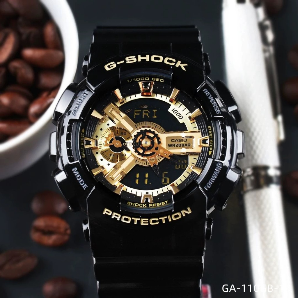 C asio G-Shock นาฬิกาข้อมือผู้ชาย สายเรซิ่น รุ่น GA-110GB,GA-110GB-1A,GA-110GB-1ADR - สีดำทอง ...