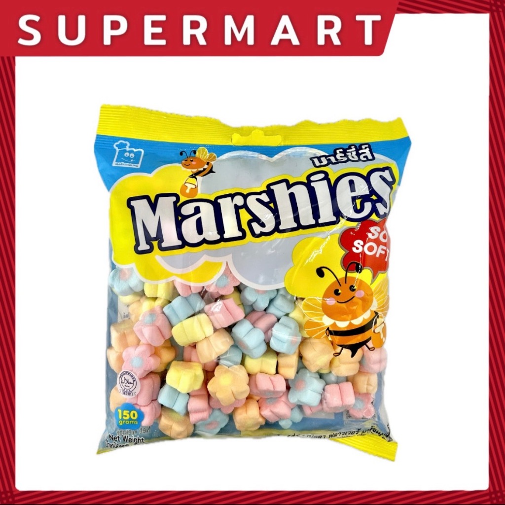 SUPERMART VG Marshies (มาร์ชี่ส์) มาร์เมลโล่ รูปดอกไม้ 150 กรัม ...