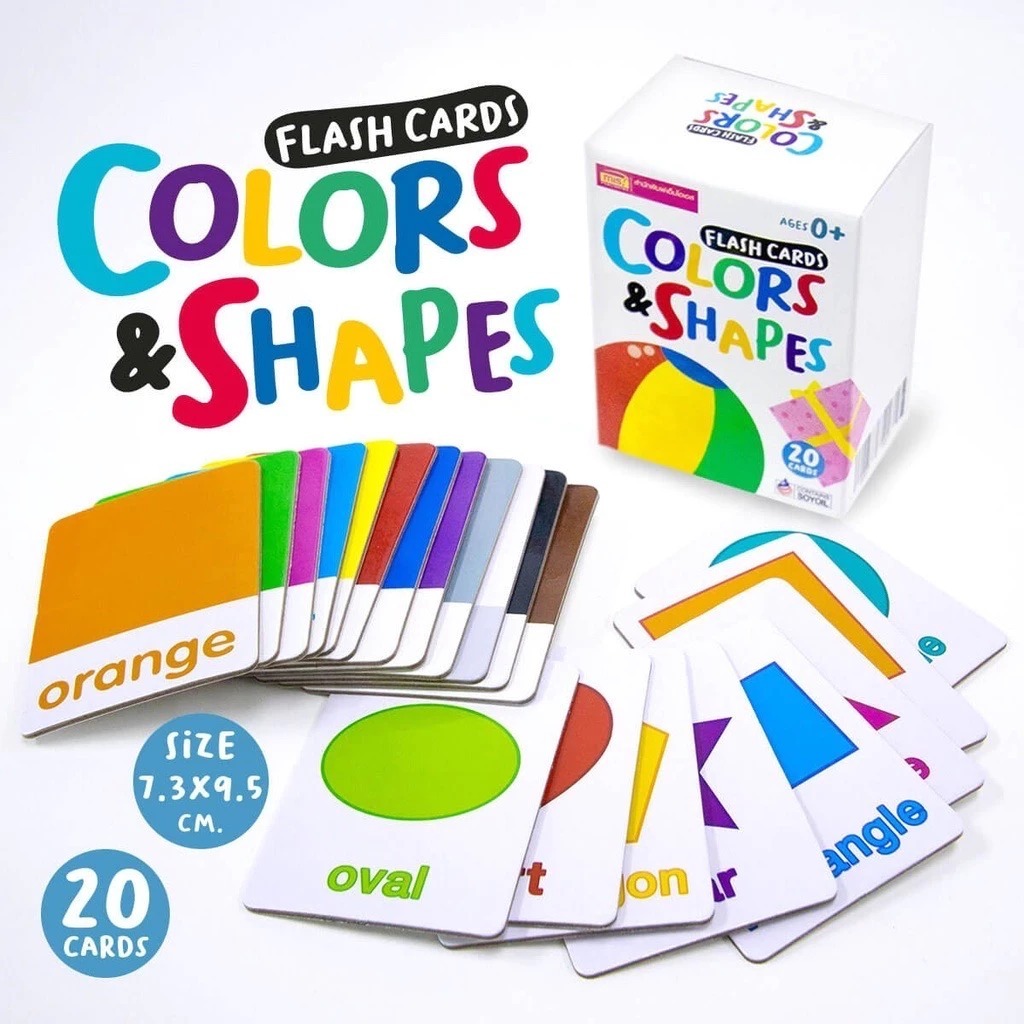 แฟลชการ์ด Flashcards สีสันและรูปร่าง Colors & Shapes 20ใบ การ์ดแข็ง หนา ...
