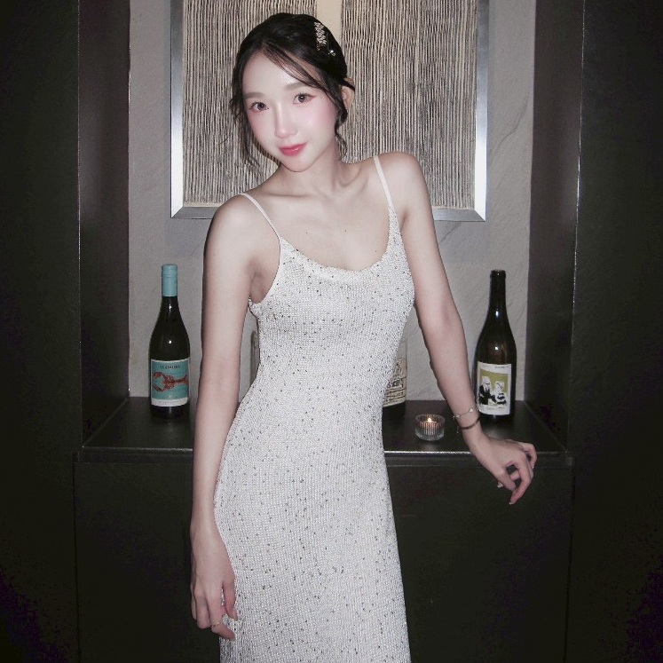 Peri dress - เดรสยาวสายเดี่ยวปักเลื่อม | Shopee Thailand