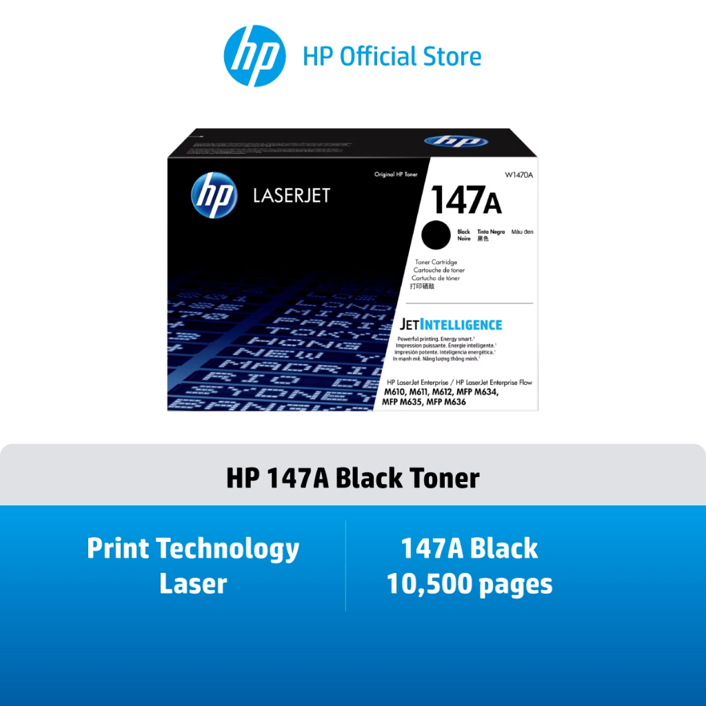 HP 147A Black (ตลับผงหมึกสีดำ) W1470A Original LaserJet Toner Cartridge ...