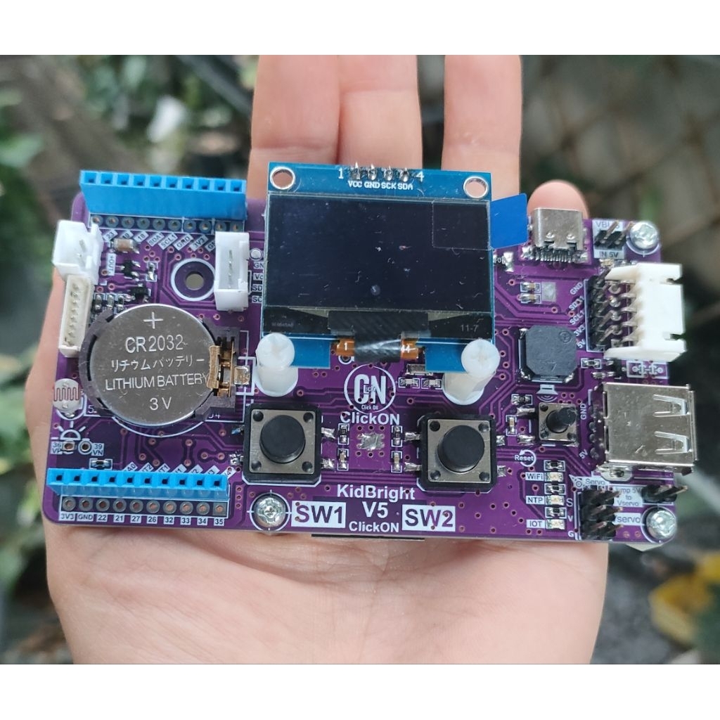 บอร์ด KidBright32 V1.5 Gรุ่นอัพเกรด OLED1.3" PM2.5 sht30 wifi bluetooth ...