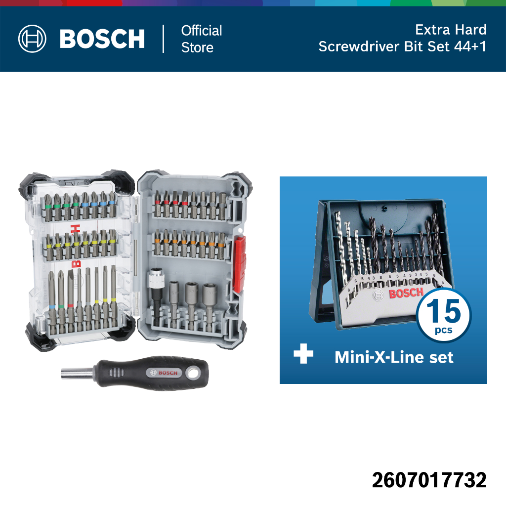 Bosch ชุดไขควง Pick & Click 44+1 ชิ้น พร้อมด้ามจับ | Shopee Thailand