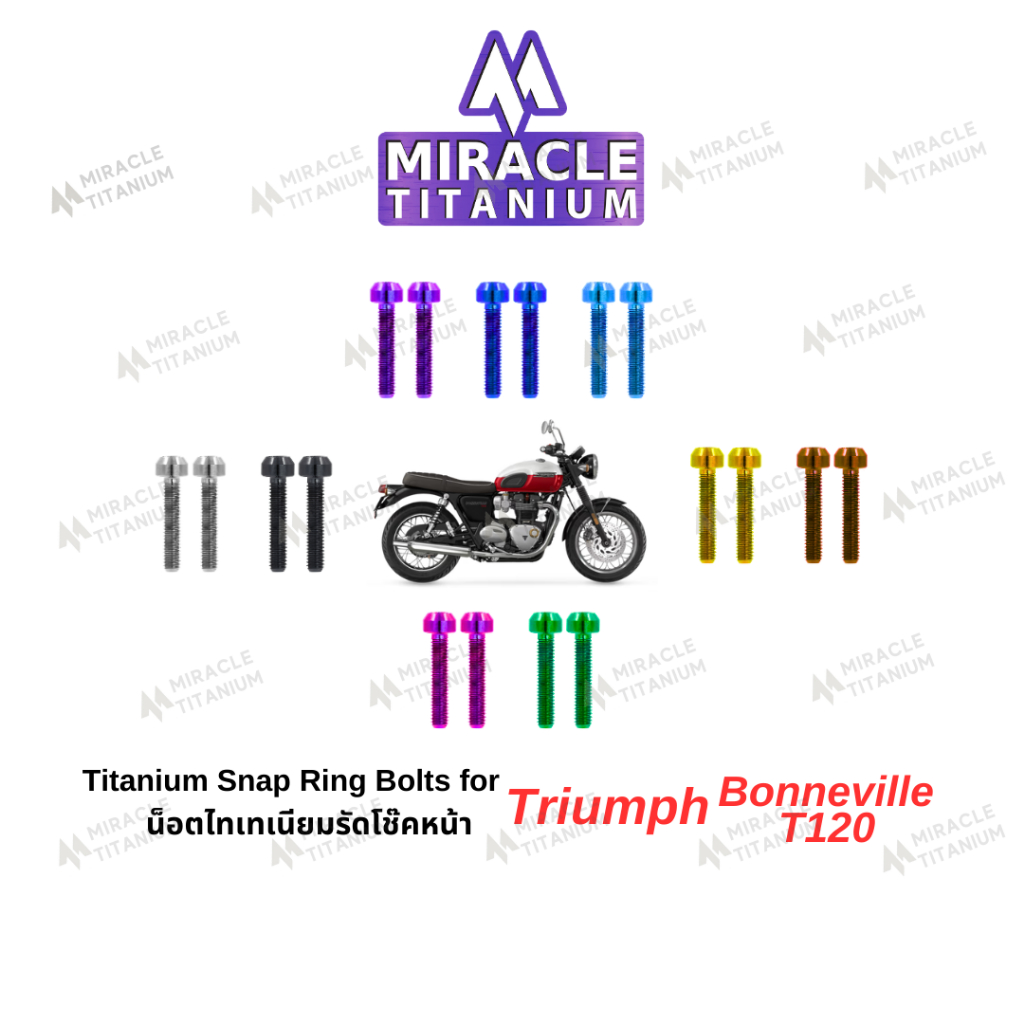Triumph Bonneville T120 Snap Ring Bolts น็อตรัดโช๊คหน้า ไทเทเนียม ...
