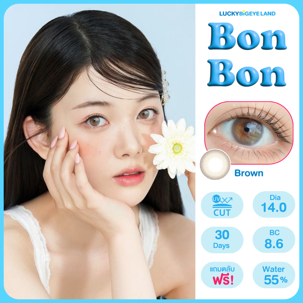 คอนแทคเลนส์ Bon Bon Brown / Gray (Montra) ขนาดมินิ 🌷 สีและลายคล้าย Mini ...