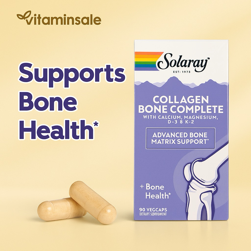 Solaray Collagen Bone Complete สูตรดูแลกระดูก 90 แคปซูลมังสวิรัติ ...