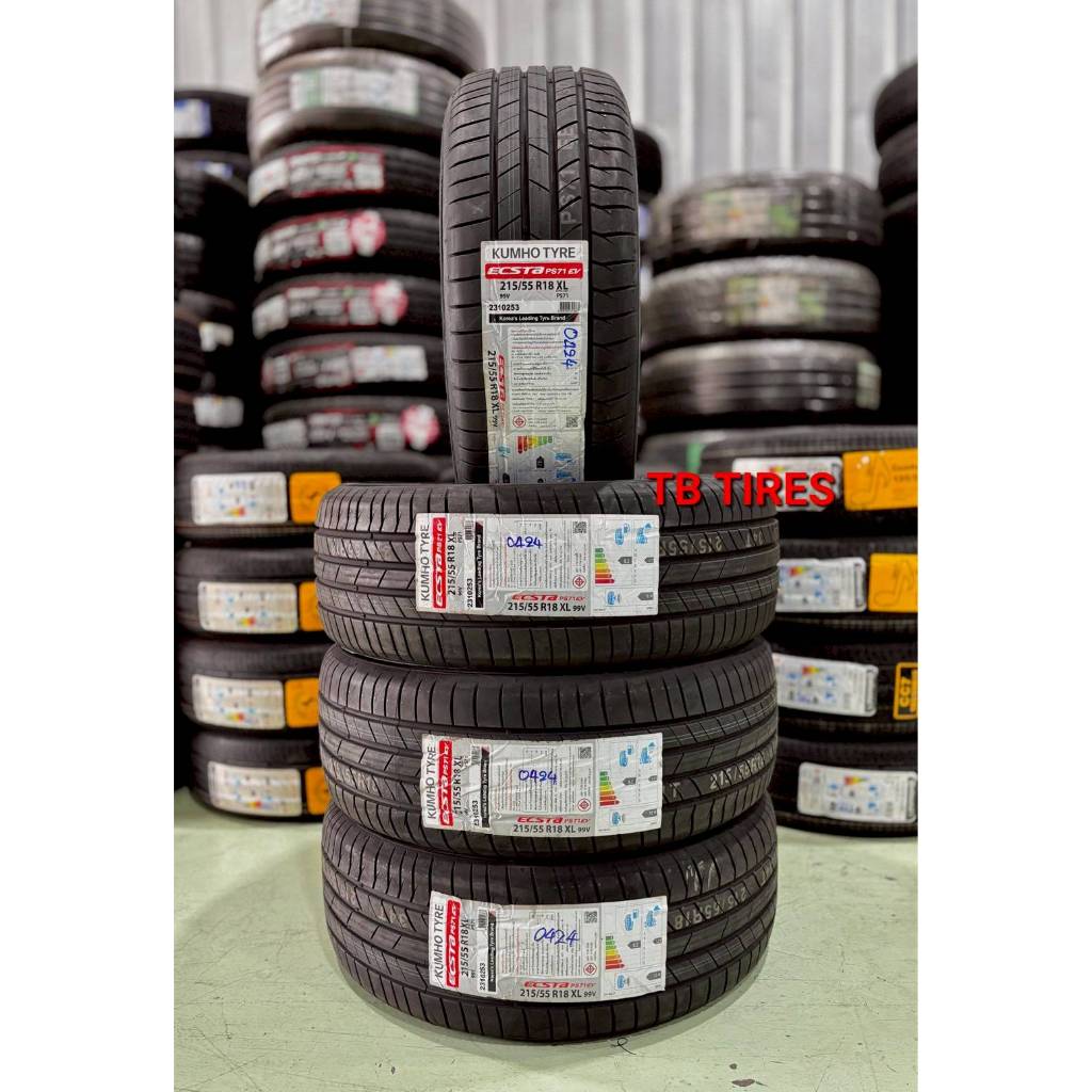 ยางรถยนต์ 215/55R18 XL 99V ECSTA PS71 EV // KUMHO (ยางใหม่ค้างปี 2024) | Shopee Thailand