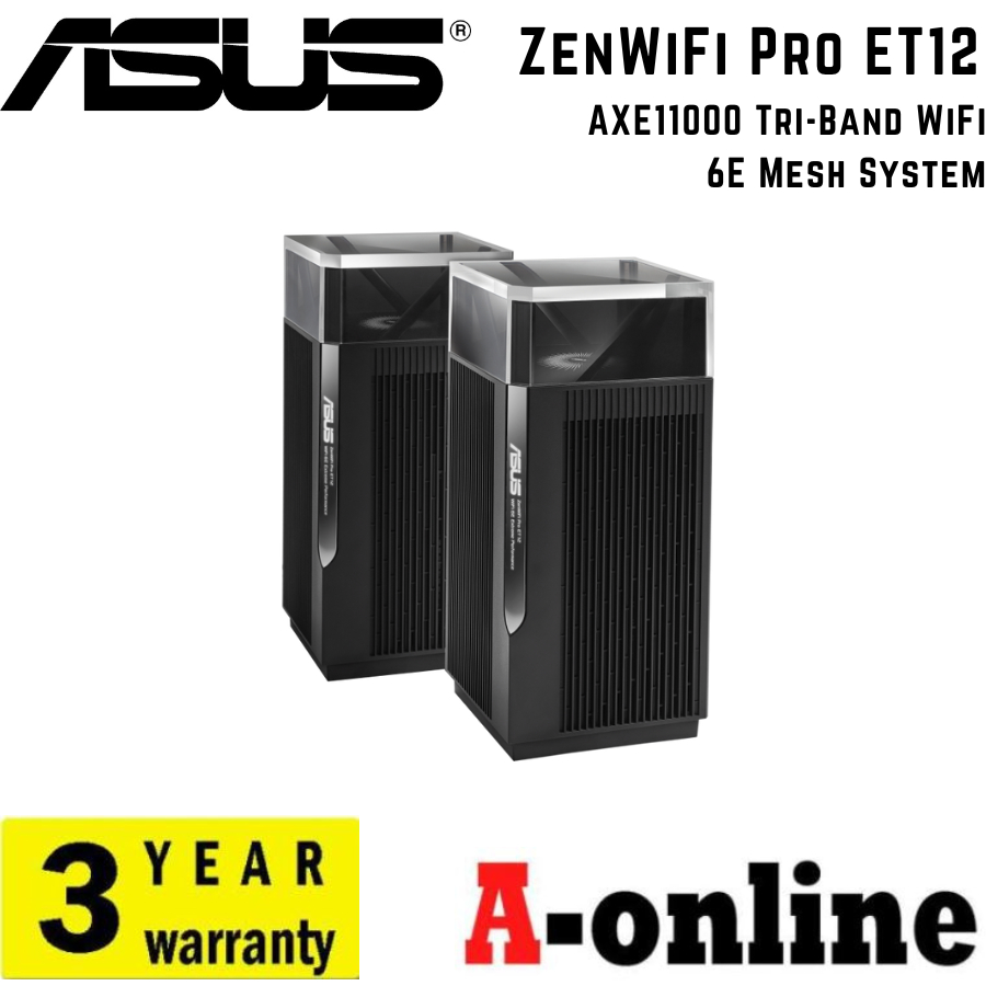 ASUS ZenWiFi Pro ET12 AXE11000 Tri-Band WiFi 6E Mesh System | Shopee ...