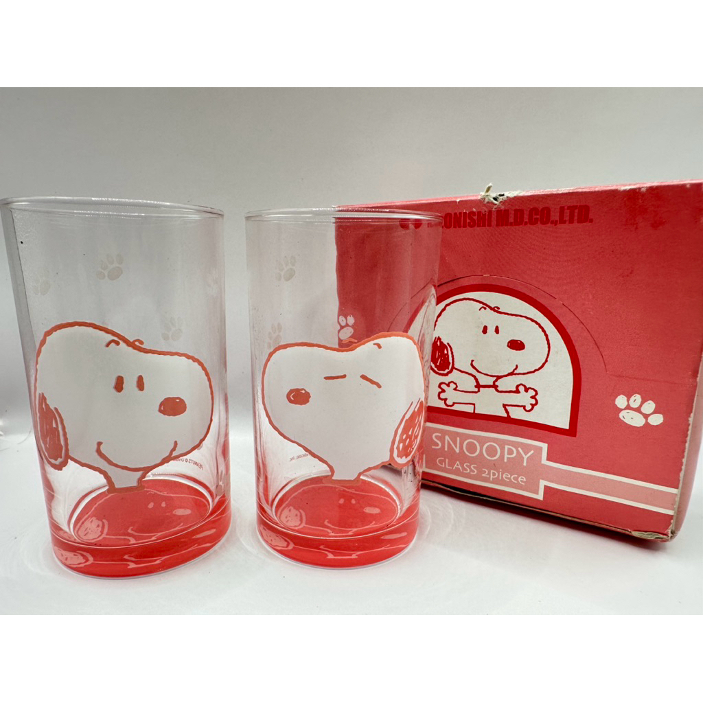 แก้วน้ำ Snoopy Glass Set Made in Japan กล่องชำรุดมีรอยขาด | Shopee Thailand