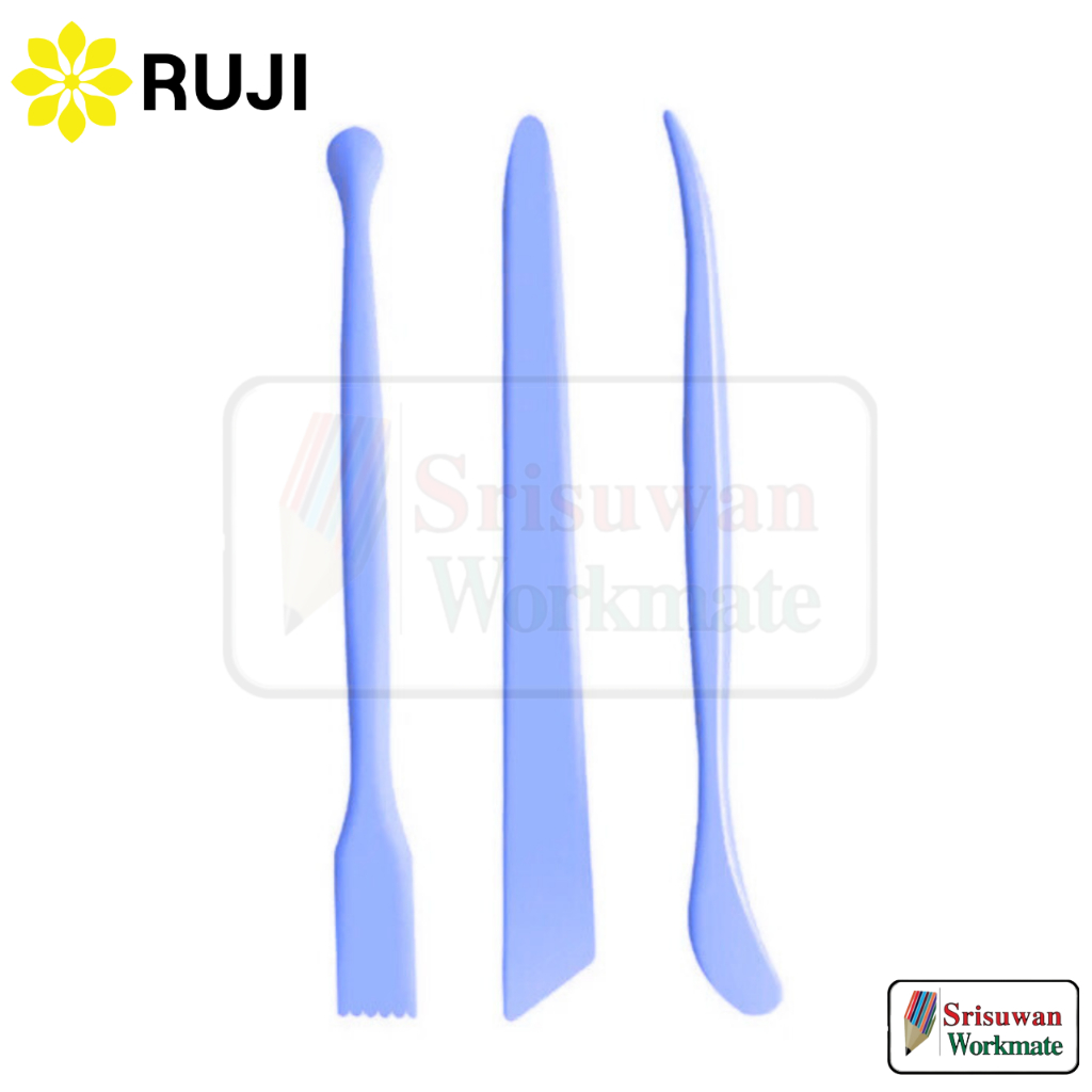 RUJI RJ-PTSET3 ชุดมีดตกแต่งดินปั้น 3 ชิ้น Pottery Tools ไม้ปั้นดิน Clay ...