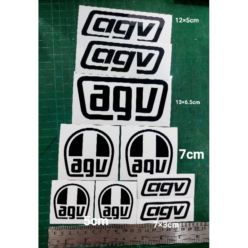 sticker agv ดำ พื้นขาว ชุด 9 ชิ้น | Shopee Thailand