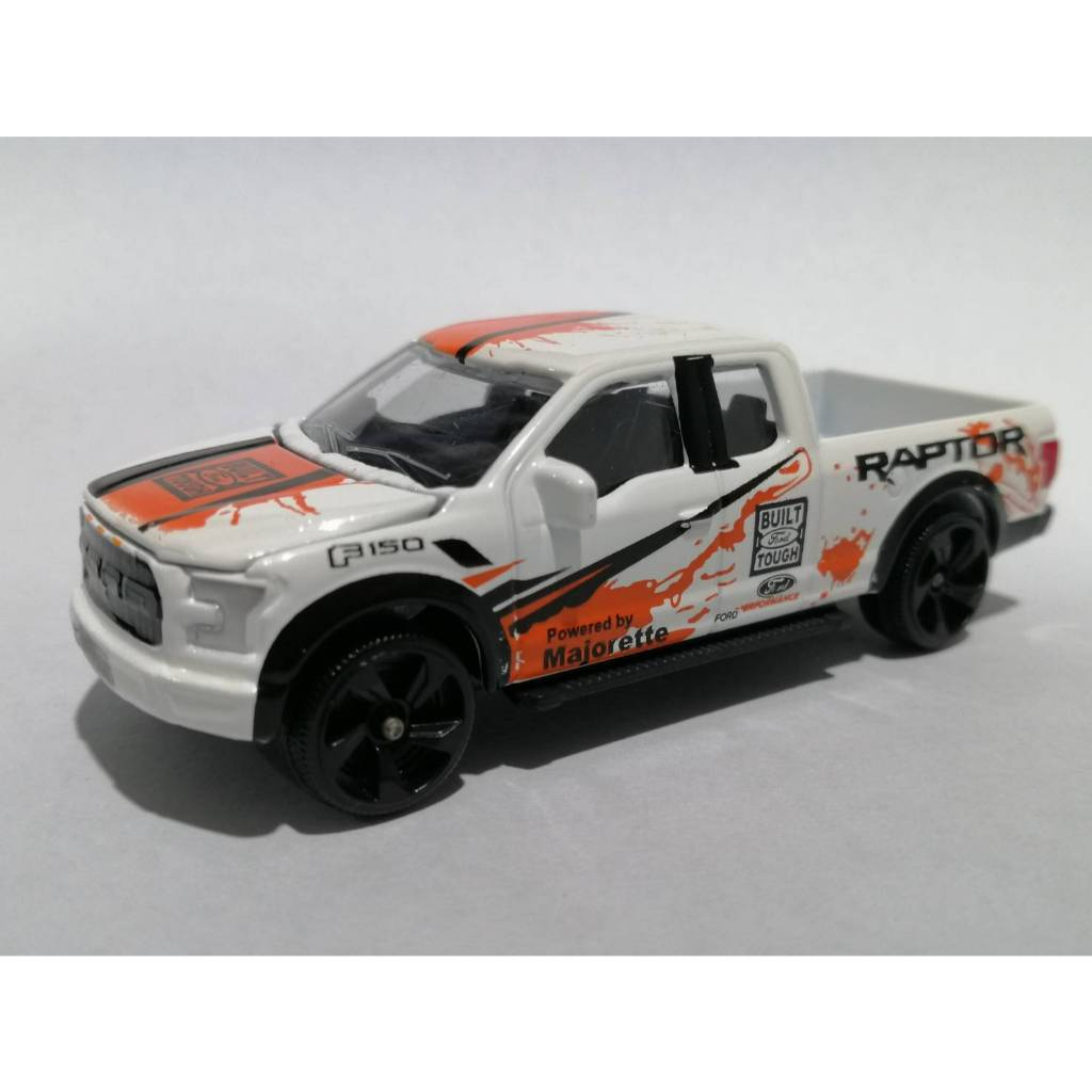 โมเดลรถ Majorette Ford F150 Raptor White / Orange Scale 1:72 No Package ...