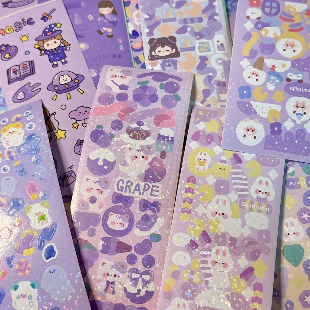 (คละแบบ) Jolli Sticker Purple Collection สติกเกอร์ | Shopee Thailand