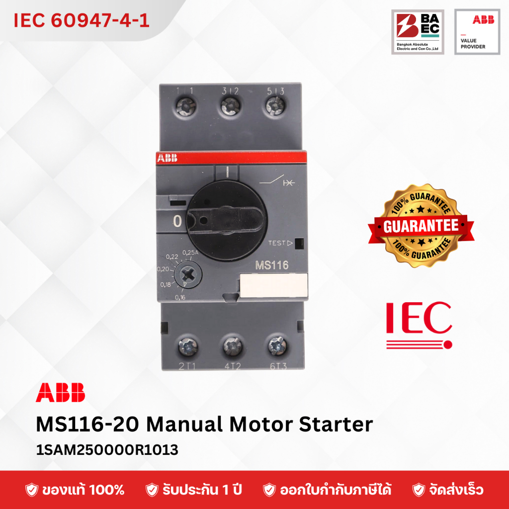 ABB MS116-20 Manual Motor Starter | Shopee Thailand