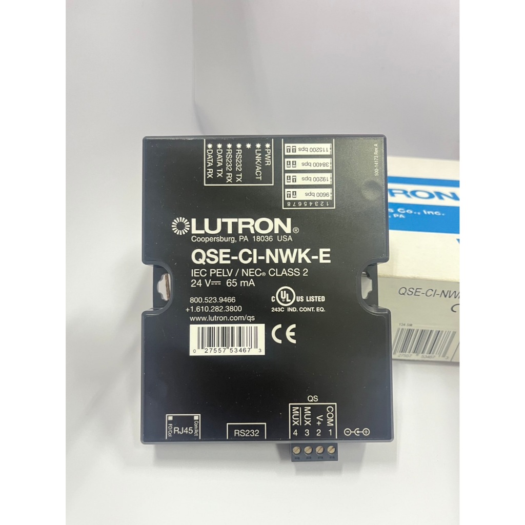 Lutron / Graffik Eye QS Ethernet Interface, Class-2, 12/24V, Black รุ่น QSE-CI-NWK-E ยี่ห้อ ...