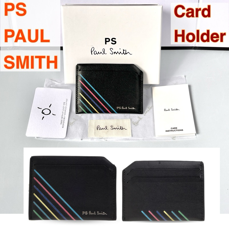 PS by PAUL SMITH กระเป๋าใส่บัตร logo หนังแท้ 100% card holder wallet ...