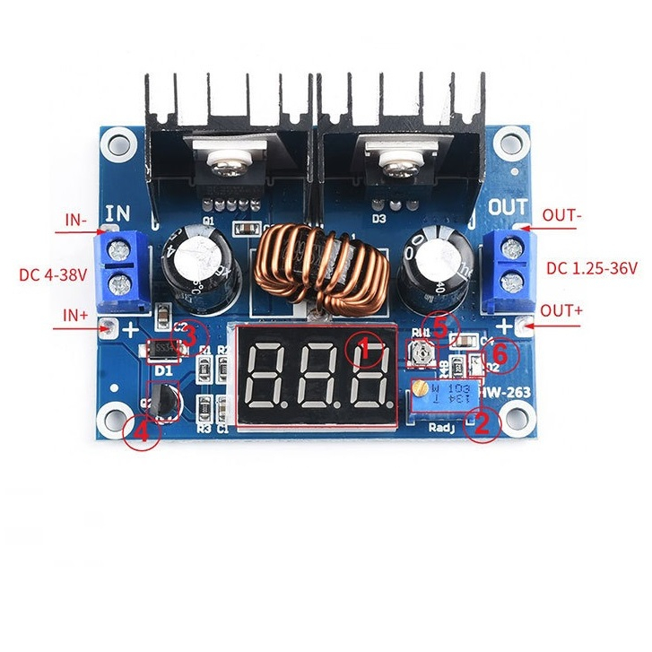 ตัวลดแรงดันไฟ XL4016 E1 DC-DC Stepdown BUCK Converter Module DC 4-38V ...