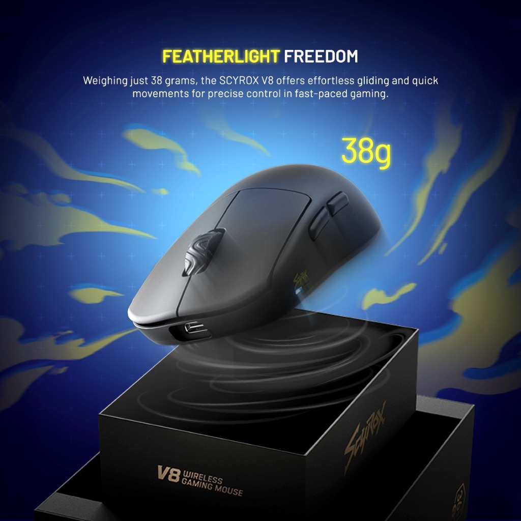 (สินค้าแท้-ส่งจากไทย) Scyrox V8 gaming mouse เมาส์ esports 8K gaming ...