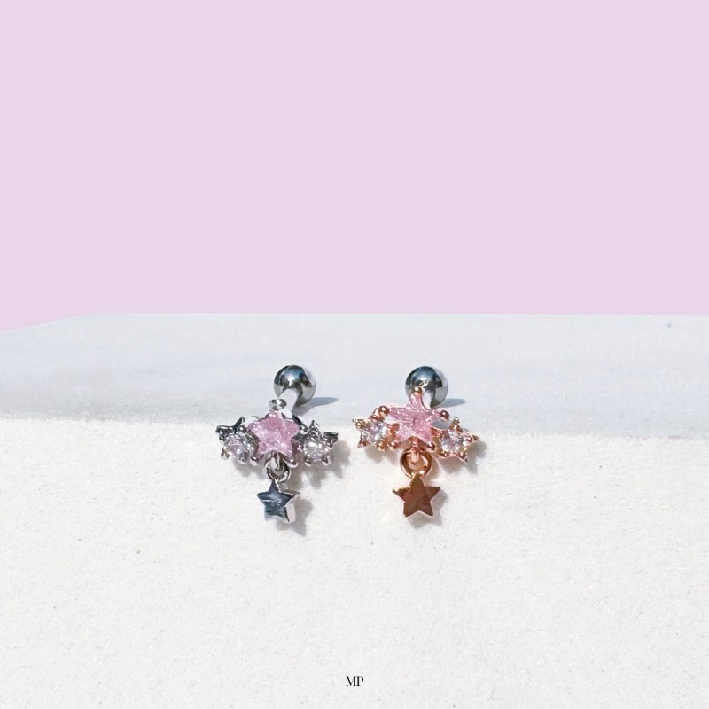 จิวต่างหูเกาหลี More Than Piercing: D011 Stardust Dangle | Shopee Thailand