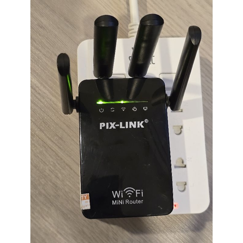 Wireless Mini Router (Pix-Link) Wifi Repeater อุปกรณ์ขยายสัญญาณไวไฟ แบบมี 4 เสา เปิดติด ใช้งาน ...