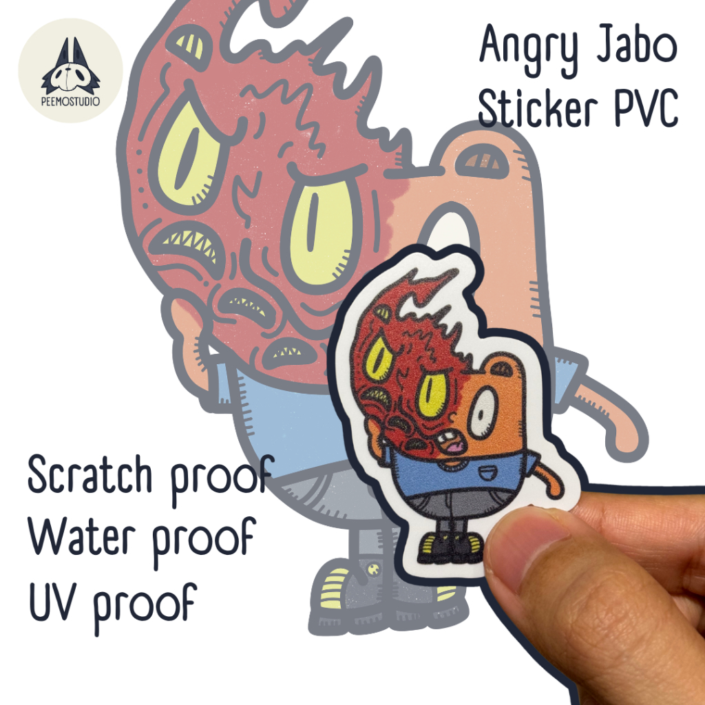 สติ๊กเกอร์ Angry Jabo PVC กันน้ำ ขนาด 5cm จาก PEEMOSTUDIO | Shopee Thailand