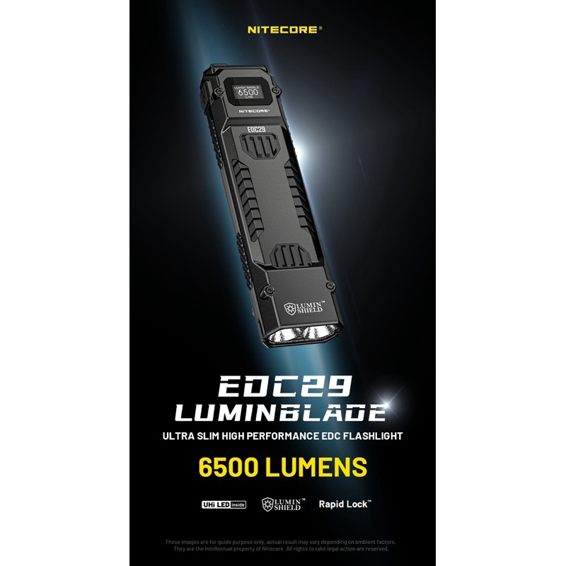 ไฟฉาย Nitecore EDC29 6500 Lumen USB-C Rechargeable Flat EDC Flashlight ...