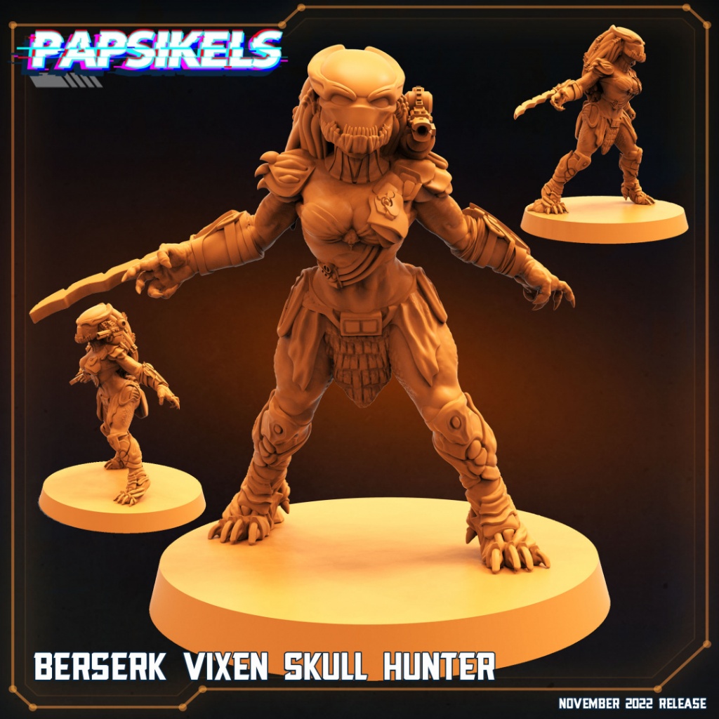 Berserk Vixen Skull Hunter - Skull Hunters - Humanoid Yautja / 32mm ...