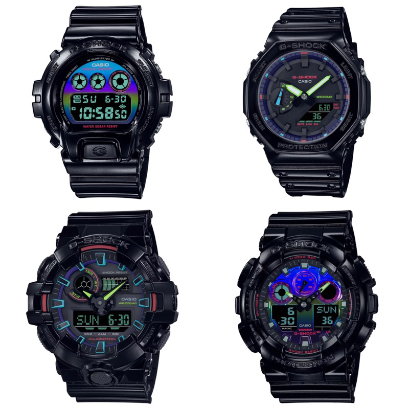CASIO G-SHOCK DW-6900RGB-1A, GA-100RGB-1A, GA-700RGB-1A, GA-2100RGB-1A ...