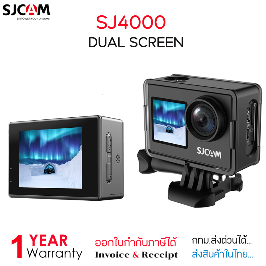 SJCAM SJ4000 Dual Screen Action Camera กันน้ำลัก 30 เมตร ไวไฟในตัว พร้อมจอหน้า-จอหลัง | Shopee ...