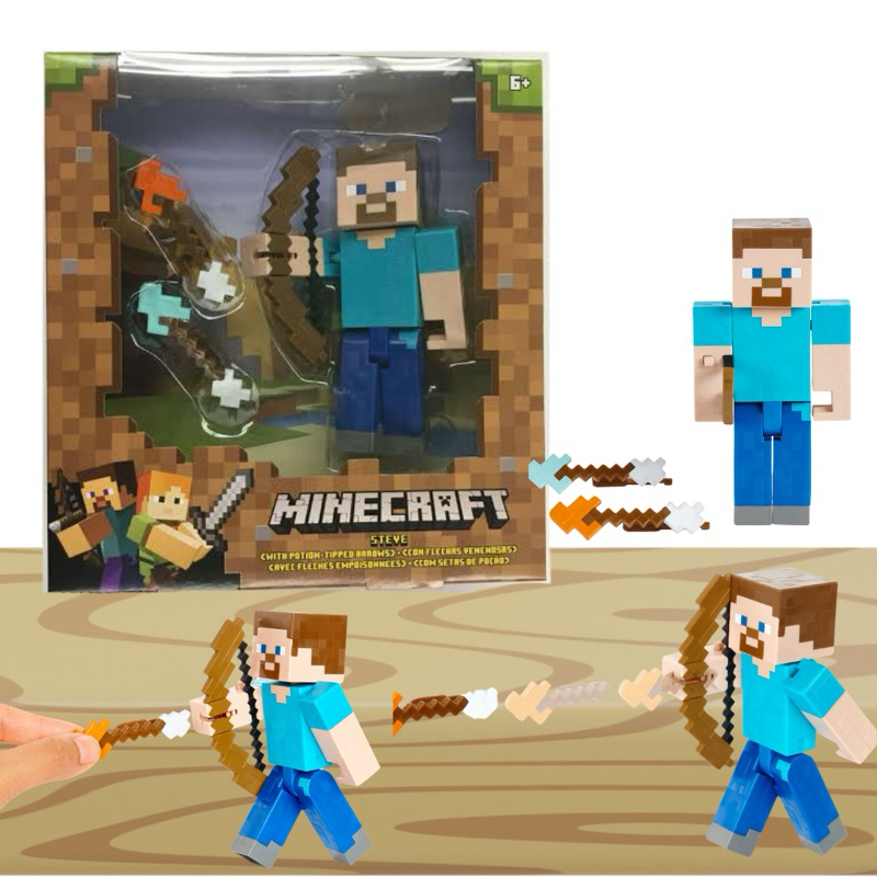 Mattel Minecraft Steve with Bow and Arrow Figure | Shopee Thailand