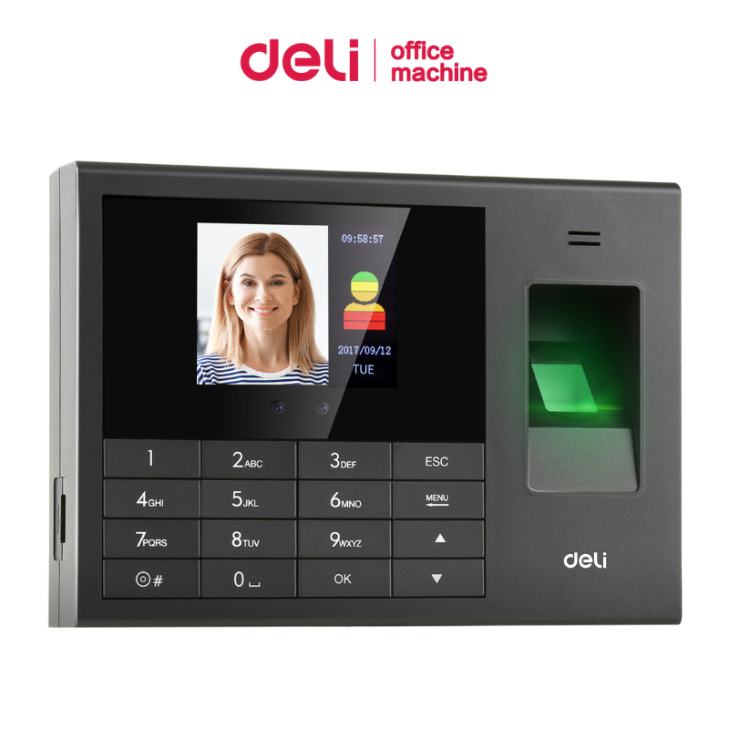 Deli เครื่องสแกนใบหน้า เครื่องสแกนใบหน้าลายนิ้วมือ ลงเวลางาน รายงาน ...