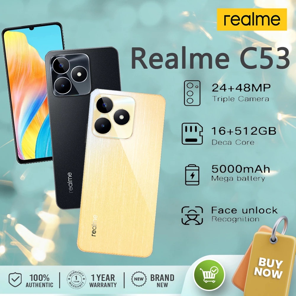 Realme C53 5Gโทรศัพท์ 6.7นิ้ว แบตเตอรี่อยู่ได้นาน 5000mAh 16+512GB ...