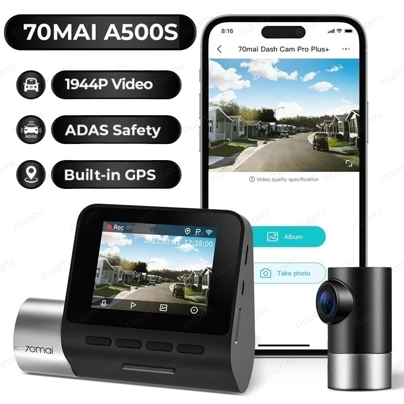 70mai A500S Pro Plus Dash Cam 1944p + กล้องหลัง RC11 Built-In GPS 2.7K FULL HD WDR CarCam กล้อง ...